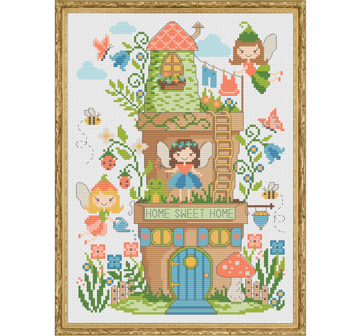 Fairy Garden Cross Stitch Pattern – Tiny Modernist Cross Stitch