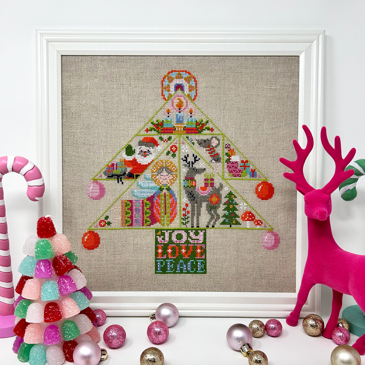 Festive Folk Tree - Modern Cross Stitch PDF – Tiny Modernist Cross Stitch