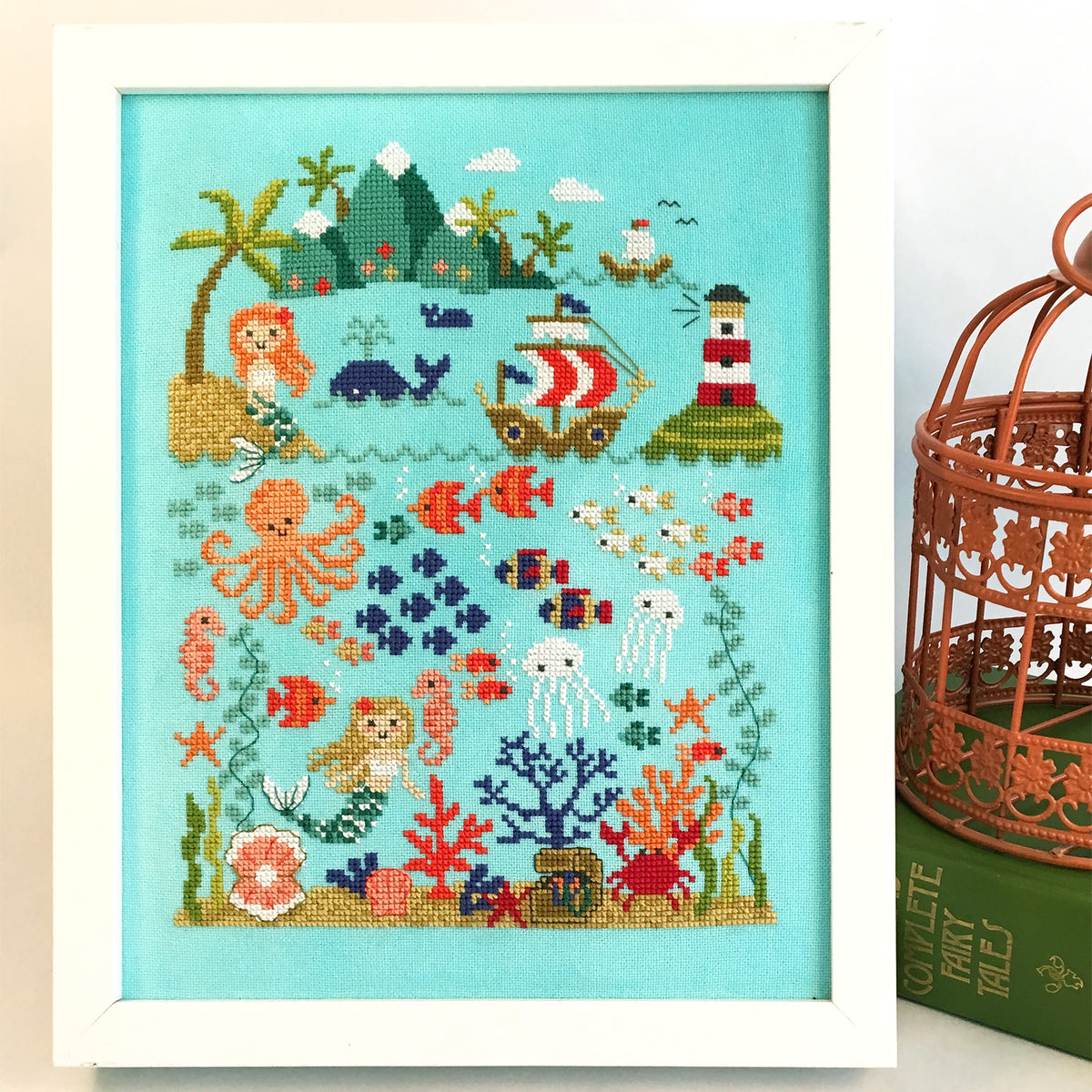 Modern Cross Stitch - Mermaid Life Under the Sea Cross Stitch Pattern ...